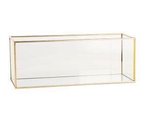 Contenitore Vetro E Oro 350 X 125 X 130 Mm